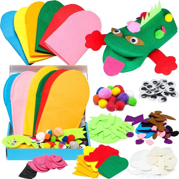 Other | 6pcs Hand Puppet Making Kit Art Craft Felt Sock Puppet Toys ...